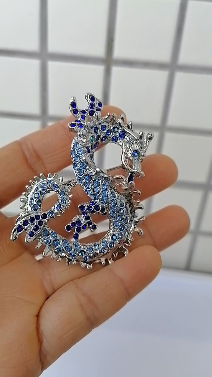 2.36" Unique Chinese Dragon Keychain Pendant Rhinestone Crystal KP02980 ...