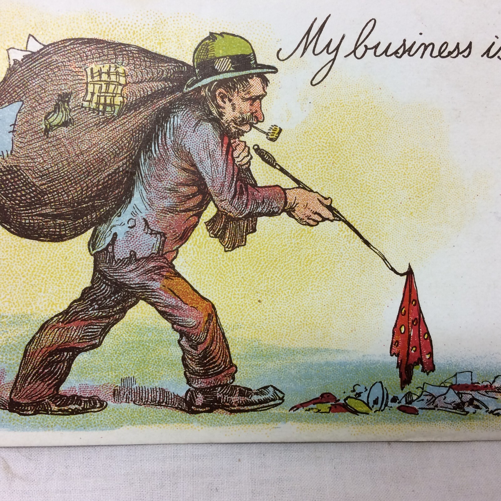 Vintage Postcard My Business Is Picking Up Hobo w/ Sack Comic Greeting ...
