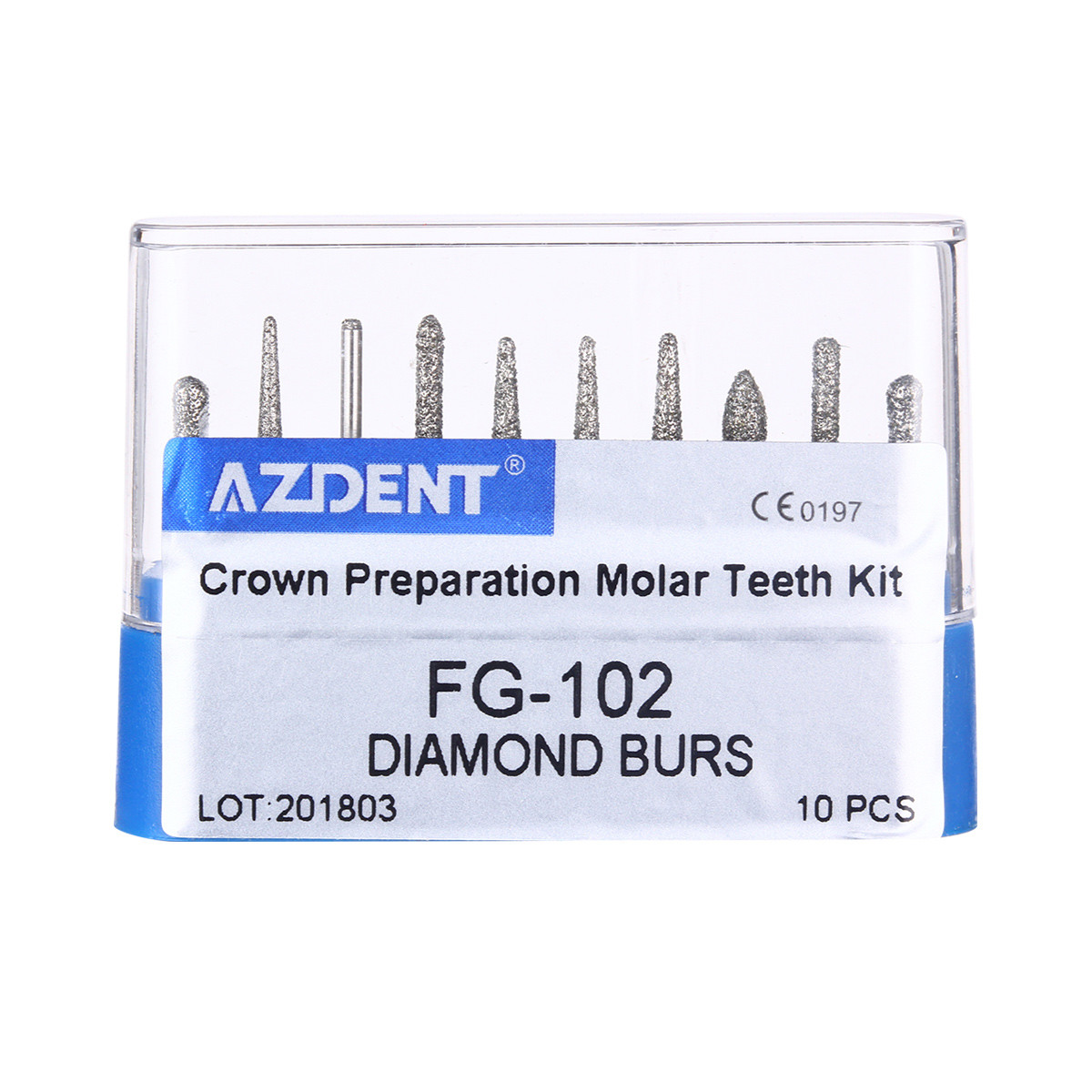 AZDENT Dental FG Diamond Burs Set Friction Grip for High Speed ...
