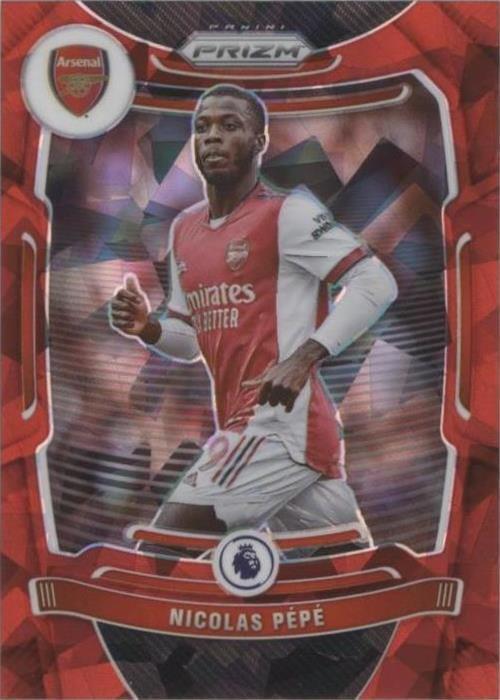 2021-22 Panini Prizm Premier League - Nicolas Pepe #205 Red Ice Prizm ...