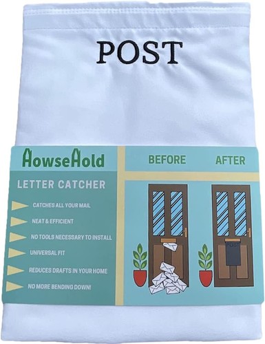 Post and Letter Catcher Bag [ Door Letterbox Cage Mail Catcher ] WHITE ...