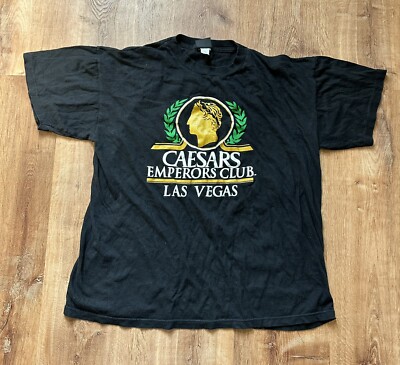 Vintage Caesars Palace Emperors Club Mens T Shirt XL Black Las Vegas | eBay