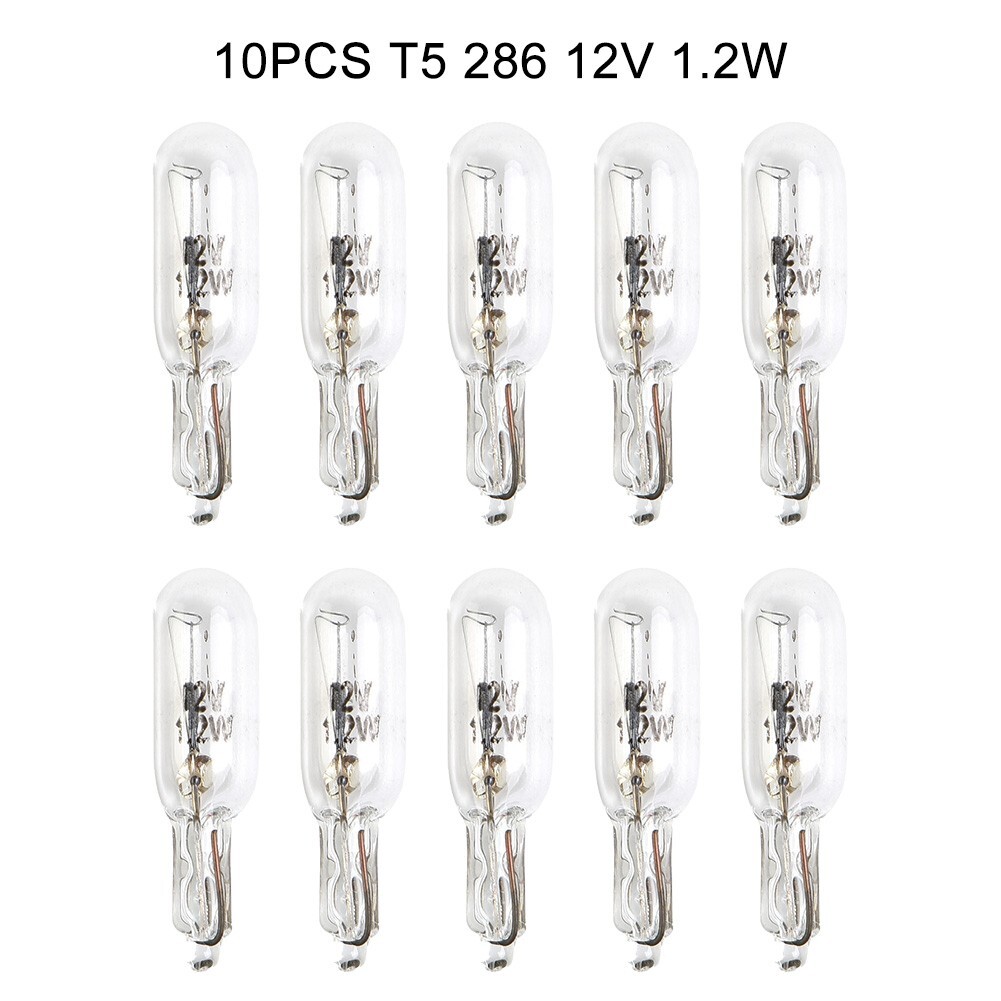 Energy Efficient T5 286 12V 1 2W Wedge Bulbs for Car Dashboard Set of ...