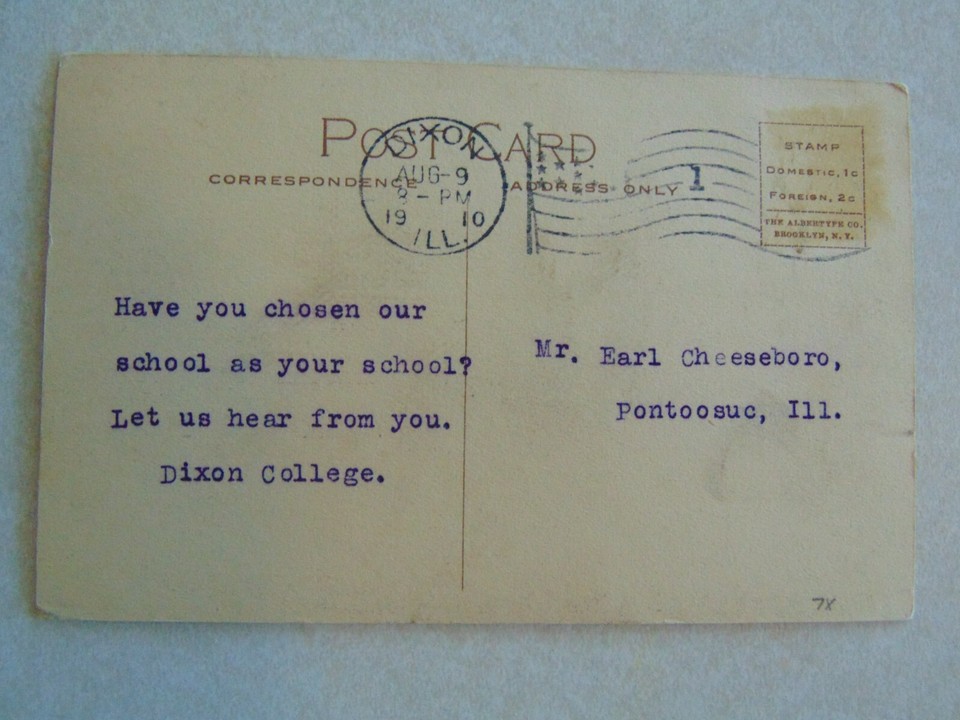 E1286 Postcard Dixon College Normal School IL Illinois Main Building | eBay