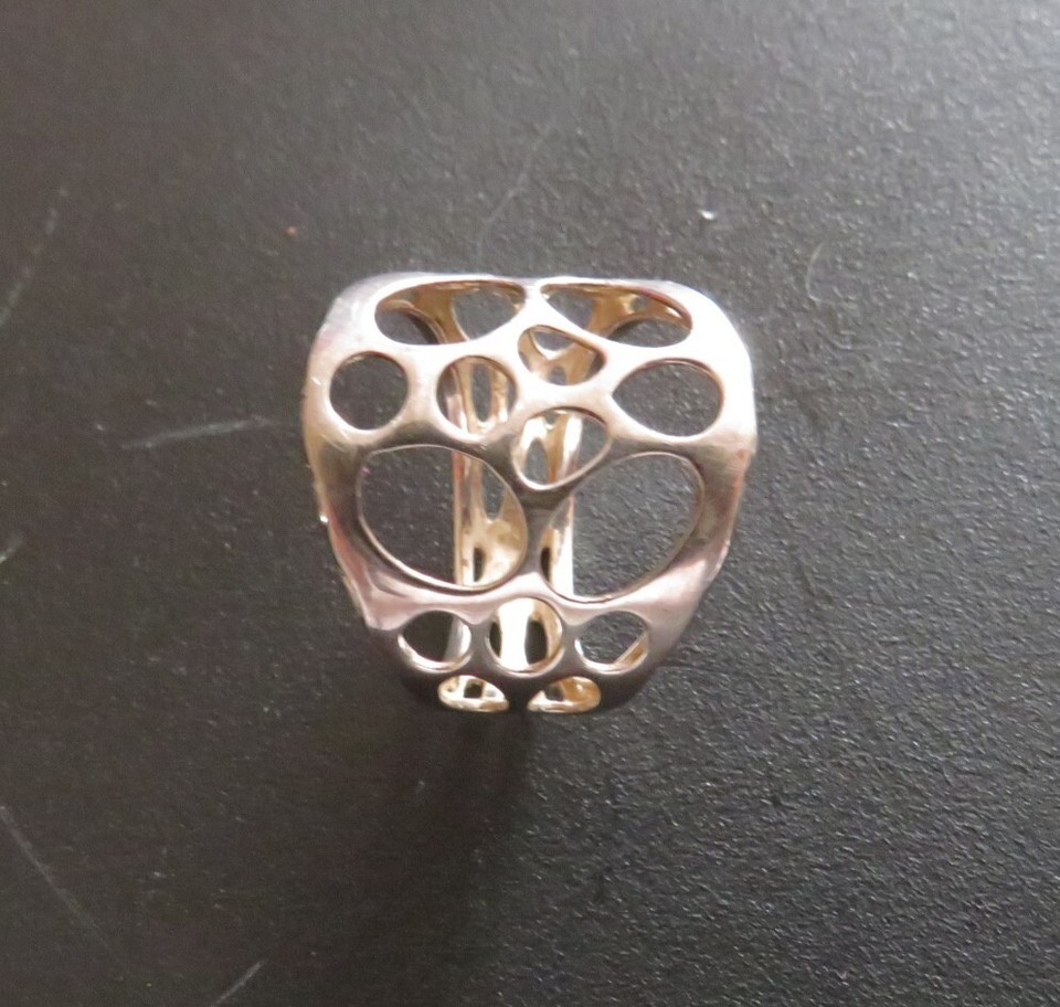 925 Sterling Silver Wide Holes Ring Size Q | eBay UK