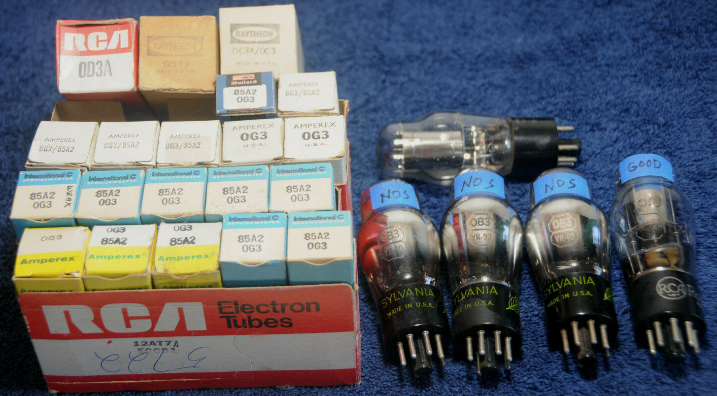 REGULATOR VACUUM TUBES 0A2, 0A3, 0B2, 0B3, 0C3, 0C3A, 0D3A, 0D3, 0G3 ...