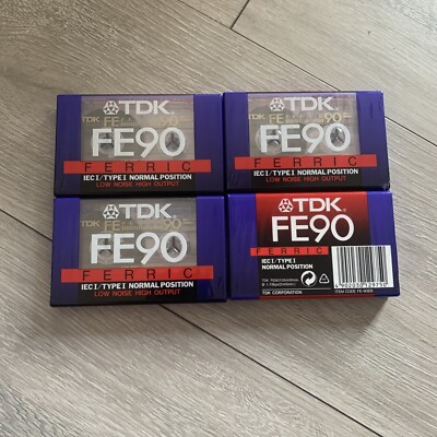 x4 TDK FE90 - 90 Minutes Blank Audio Media Recording Cassette Tapes ...