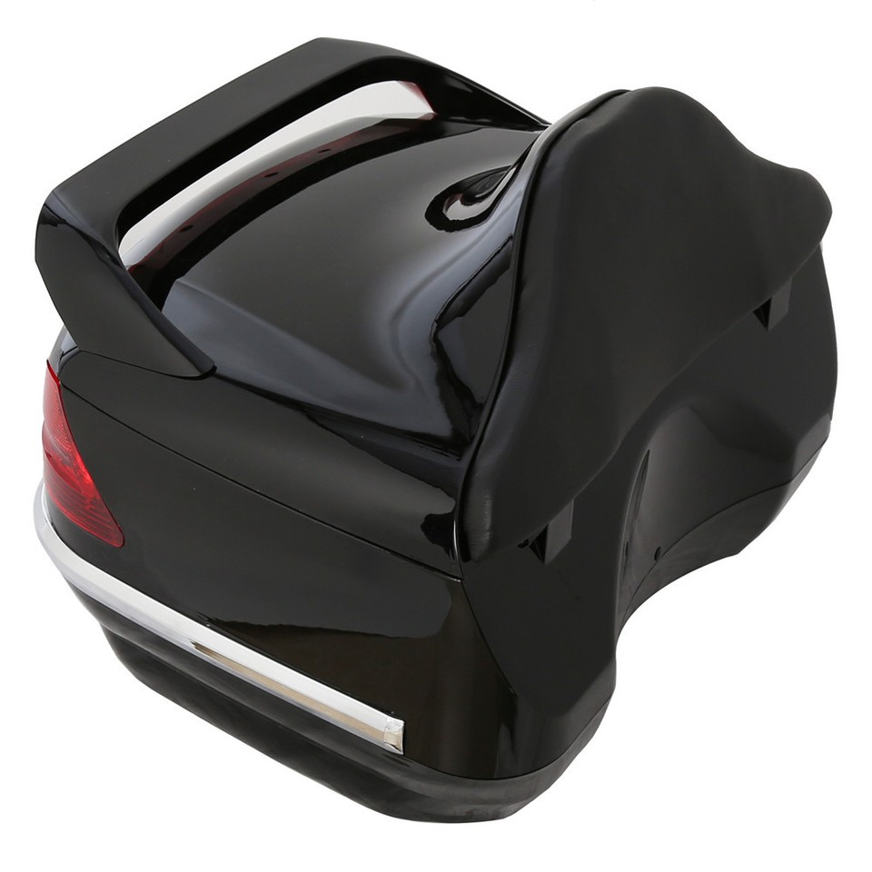 Universal Motorcycle Luggage Trunk Box W/ Tail Light For Honda Harley ...