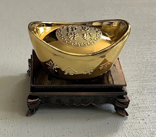 Feng Shui Gold Lucky Ingot - Chinese Yuan Bao - Money Wealth Luck - NEW ...