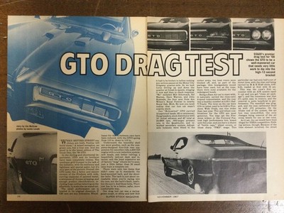 Misc 6686 Article 1968 Pontiac GTO Drag Test 4 page | eBay