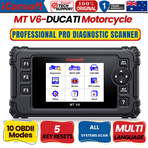 Ducati OBD2 Motorcycle Diagnostic Scanner iCarsoft MT V6 ABS Brake Pump ...