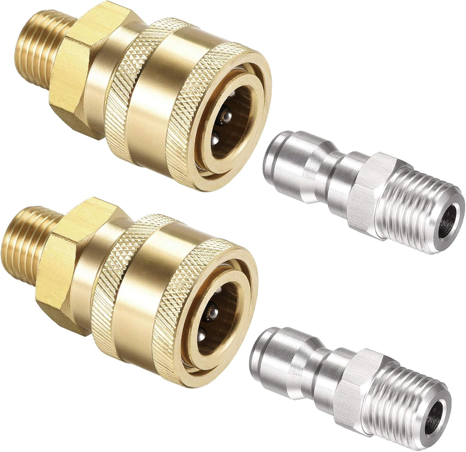 Garden Hose Brass Quick Connect Set Fittings G1/4 Male Thread Water ...