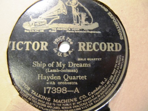 1906 American Indian SNOW DEAR/ Ship of my Dreams Haydn Quartet Victor ...