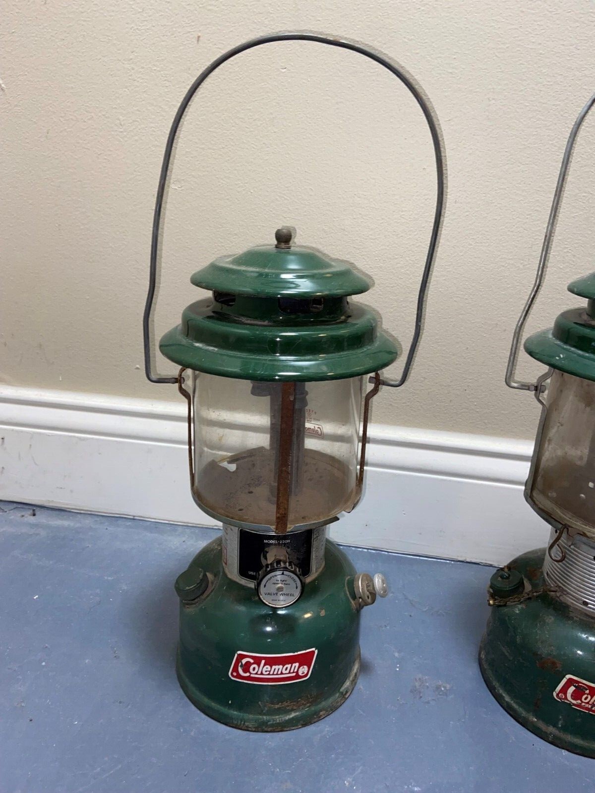 Vintage Coleman Lanterns, Models 220H, 220F, 228F Big Hat, 200A Cherry ...