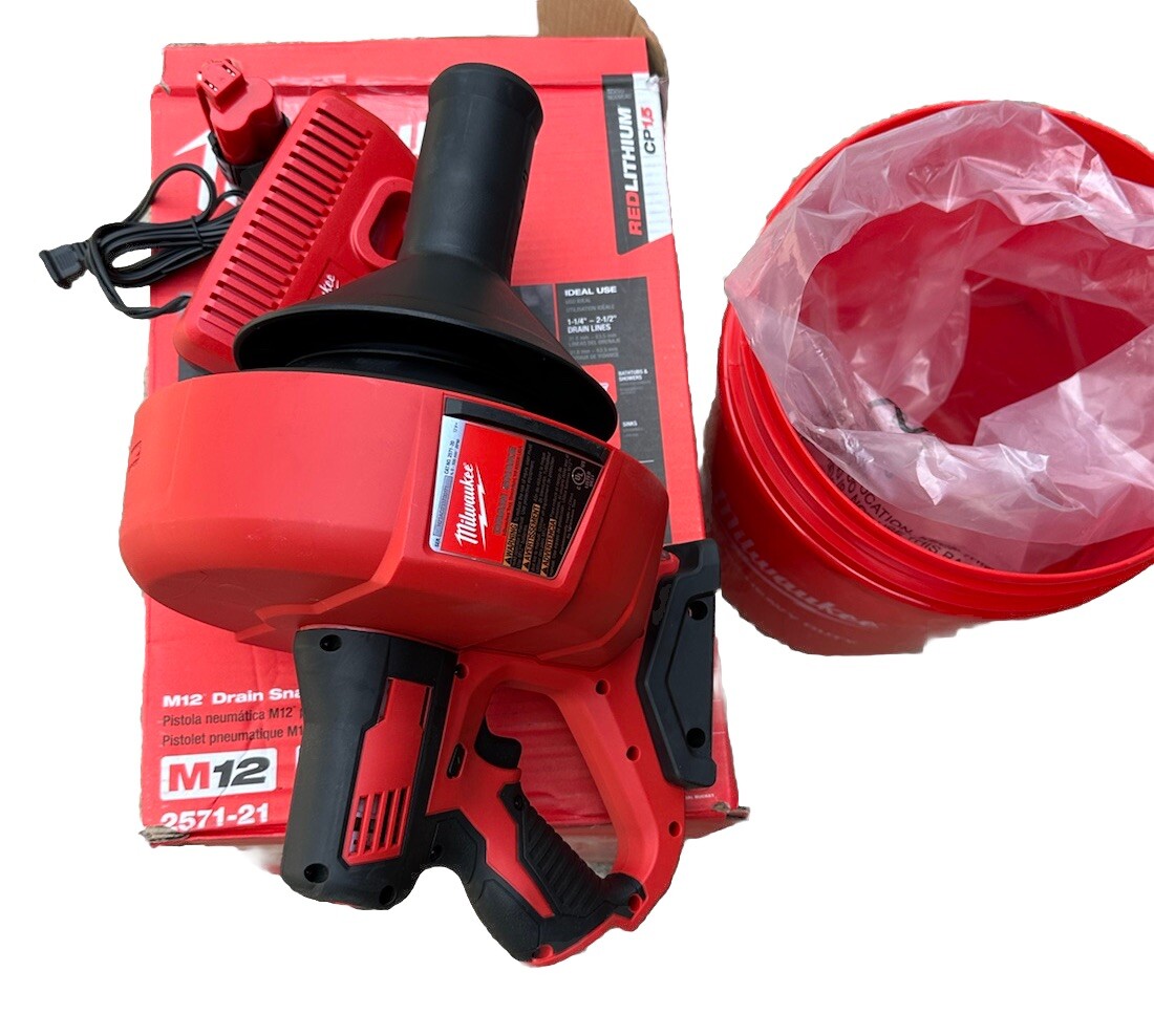 Milwaukee 2571-21 M12 Drain Snake Cleaning Machine Kit with 5/16"X25 ...