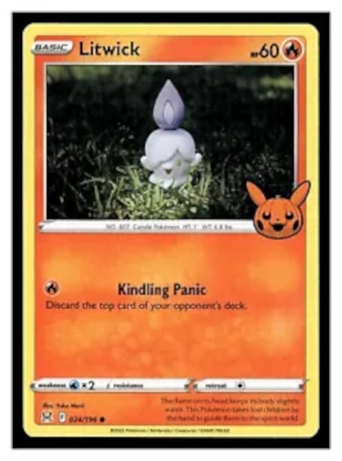 Litwick Halloween Pikachu Stamped Pokemon TCG Card 024 | eBay