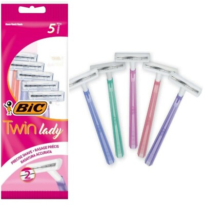 Bic Twin 2 Lady Disposable Razors 5 Pack 5T Women 2 Blade Smooth ...