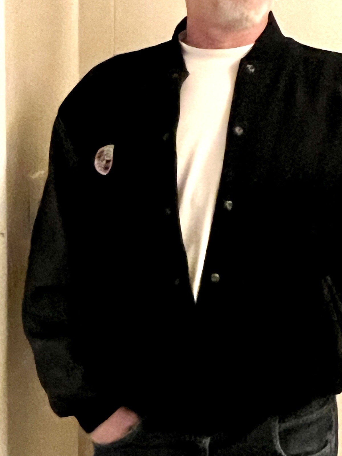 Porsche classy mens varsity jacket wool leather - Gem