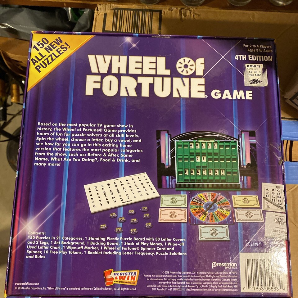 NEW Wheel of Fortune Game: 4th Edition - Pressman - Board Game (Family ...