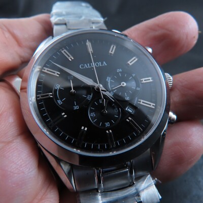 New All Steel Caluola Chronograph 24 Hours Quartz Men Watch | eBay