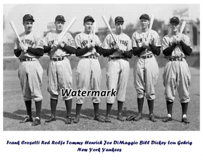 MLB 1930's New York Yankees Joe DiMaggio Lou Gehrig & Teammates 8 X 10 ...