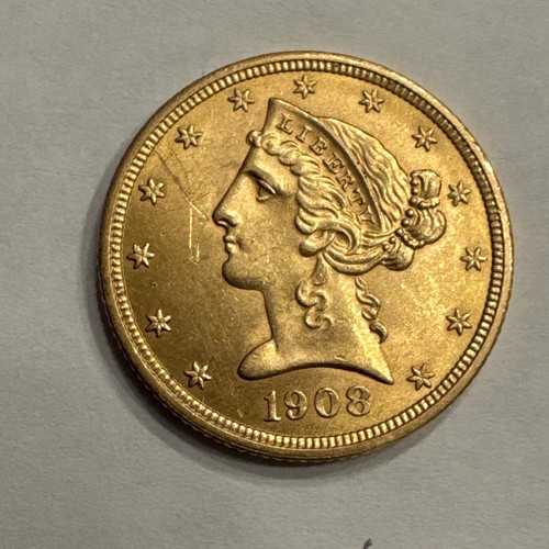 1908 $5 Gold Liberty Head BU Uncertified great details | eBay