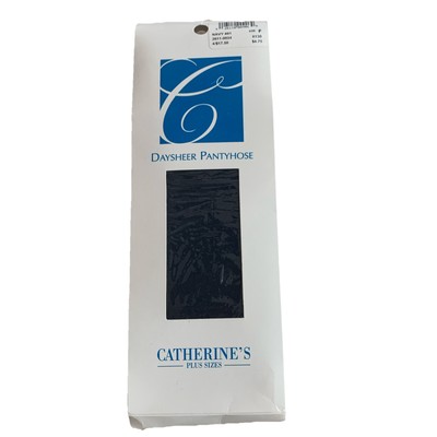Catherines Pantyhose Day Sheer Hosiery Ribbed Panty Coffee Navy Blue ...