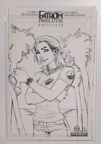 Michael Turner's Fathom Prelude Exclusive 1 1:25 Sketch Variant Garza ...