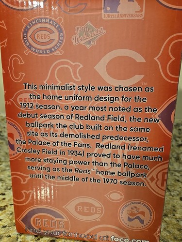 Cincinnati Reds 1912 Commemorative Statue Redland Field Debut Uniform ...