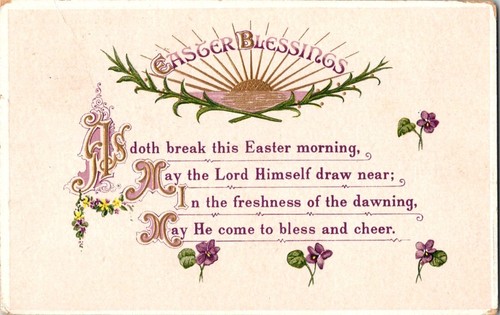 Vintage Easter Postcard 1915 Religious Blessings Printed in Germany | eBay