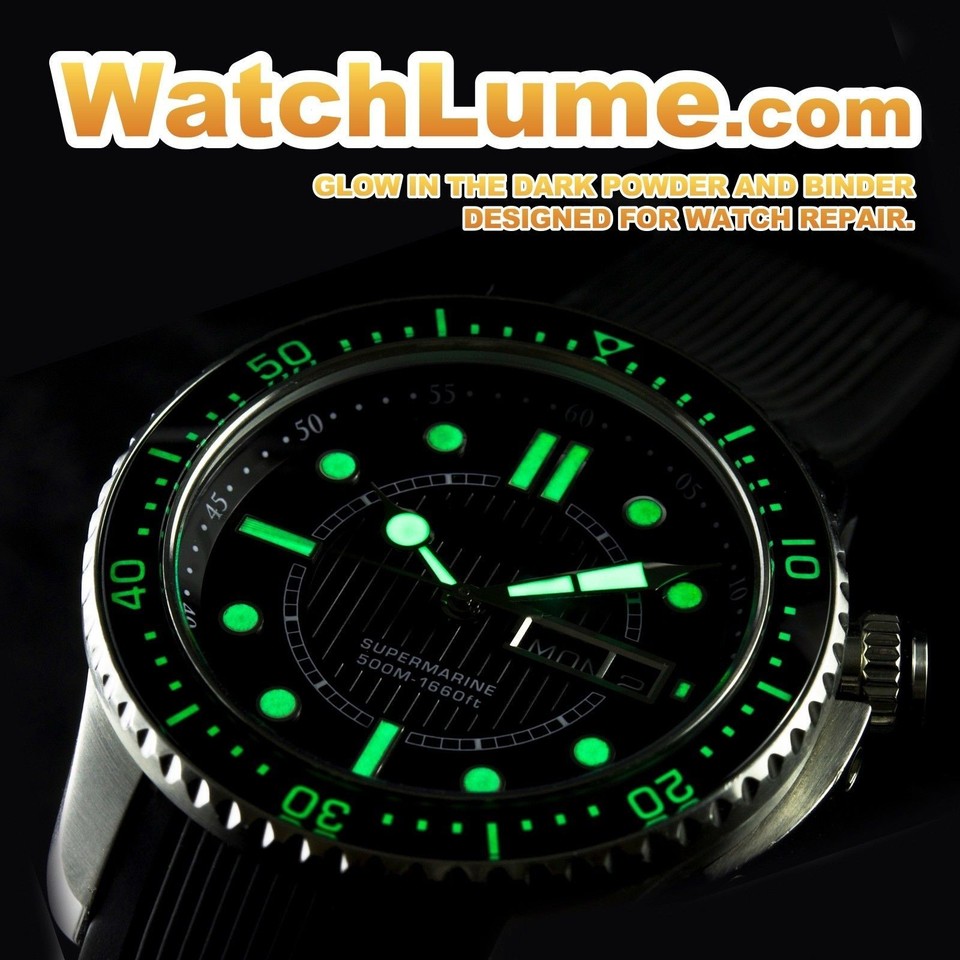 GLOW IN THE DARK PAINT WATCH LUME STRONTIUM LUMINOUS PASTE KIT REPAIR ...