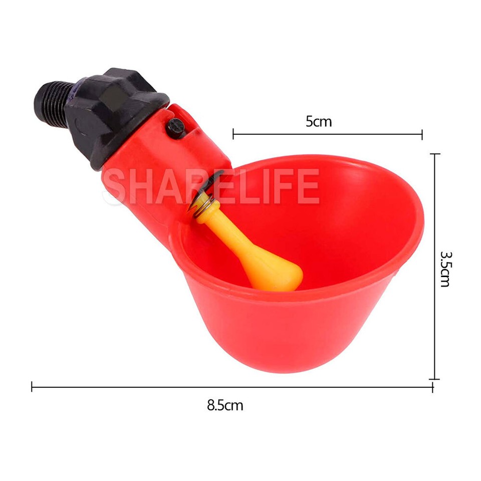 10/20x Automatic Cups Water Feeder Drinker Chicken Waterer Poultry ...