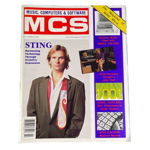Music Computers & Software Magazine Sting Feb March 1988 KCS MCS ...