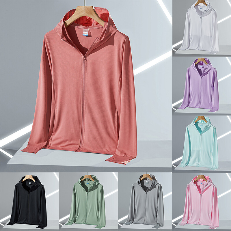 Women Summer Ice Silk UV Sun Protection Jacket Ultralight Thin Long ...