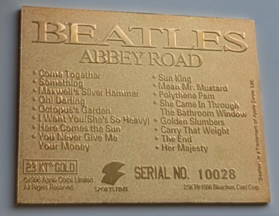 Beatles Abbey Road Gold Card Trading Paul McCartney CCG Games Studios ...