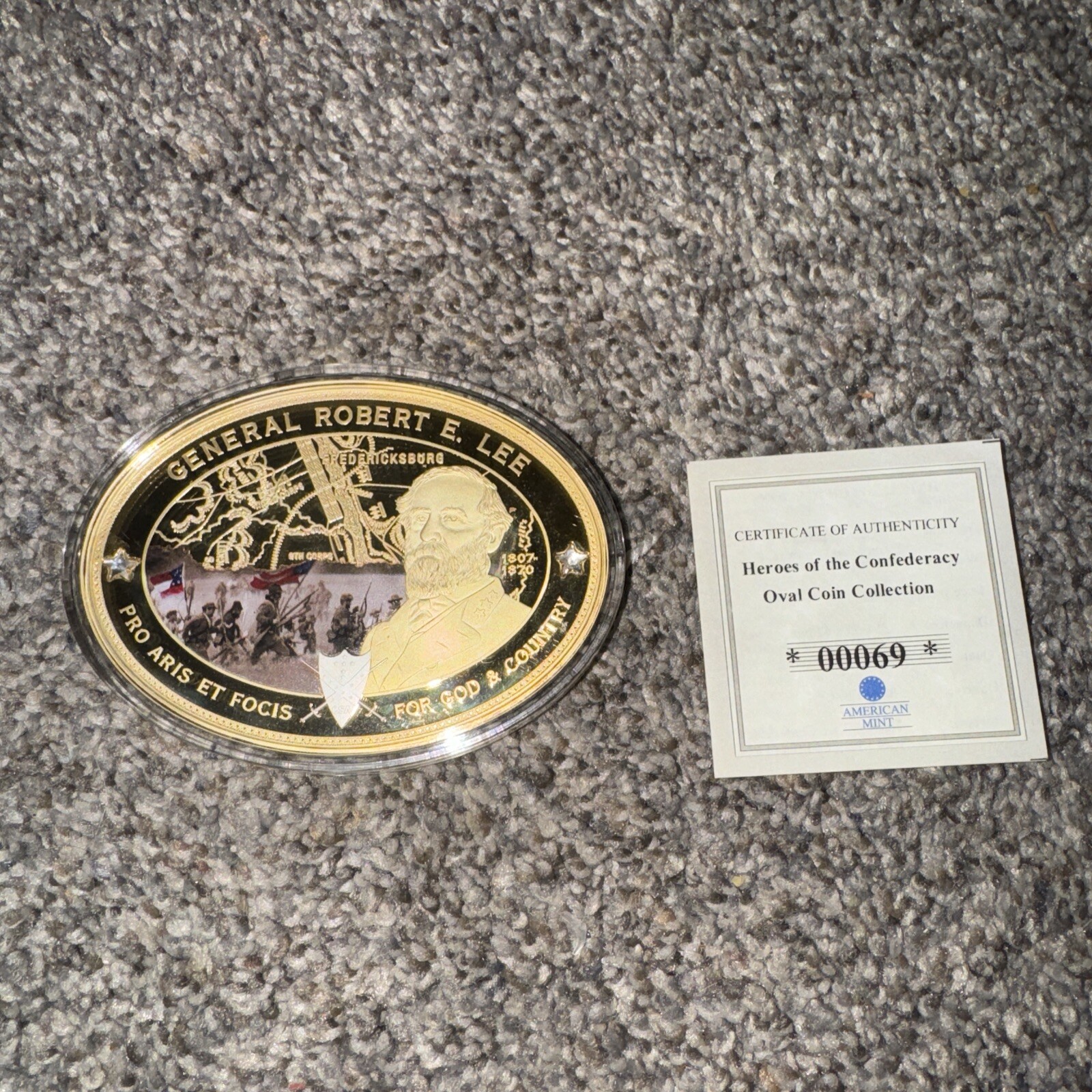 ROBERT E. LEE OVAL COMMEMORATIVE TOKEN PROOF AMERICAN MINT FREE ...