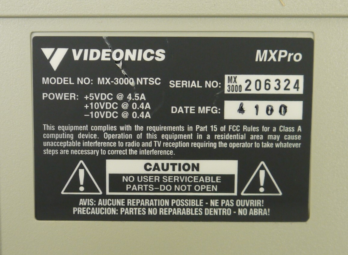 Videonics+Mx-3000+MXPro+NTSC+4+Channel+Video+Mixer+Editor for sale ...