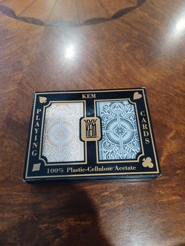 KEM Playing Cards Narrow Index Black and Gold Arrow Design in Original ...