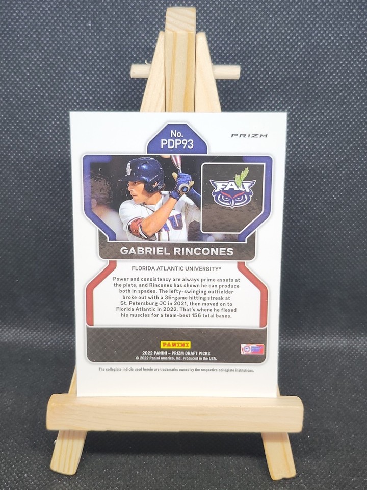 2022 Prizm Draft Picks Baseball Pink Velocity Prizm Gabriel Rincones ...