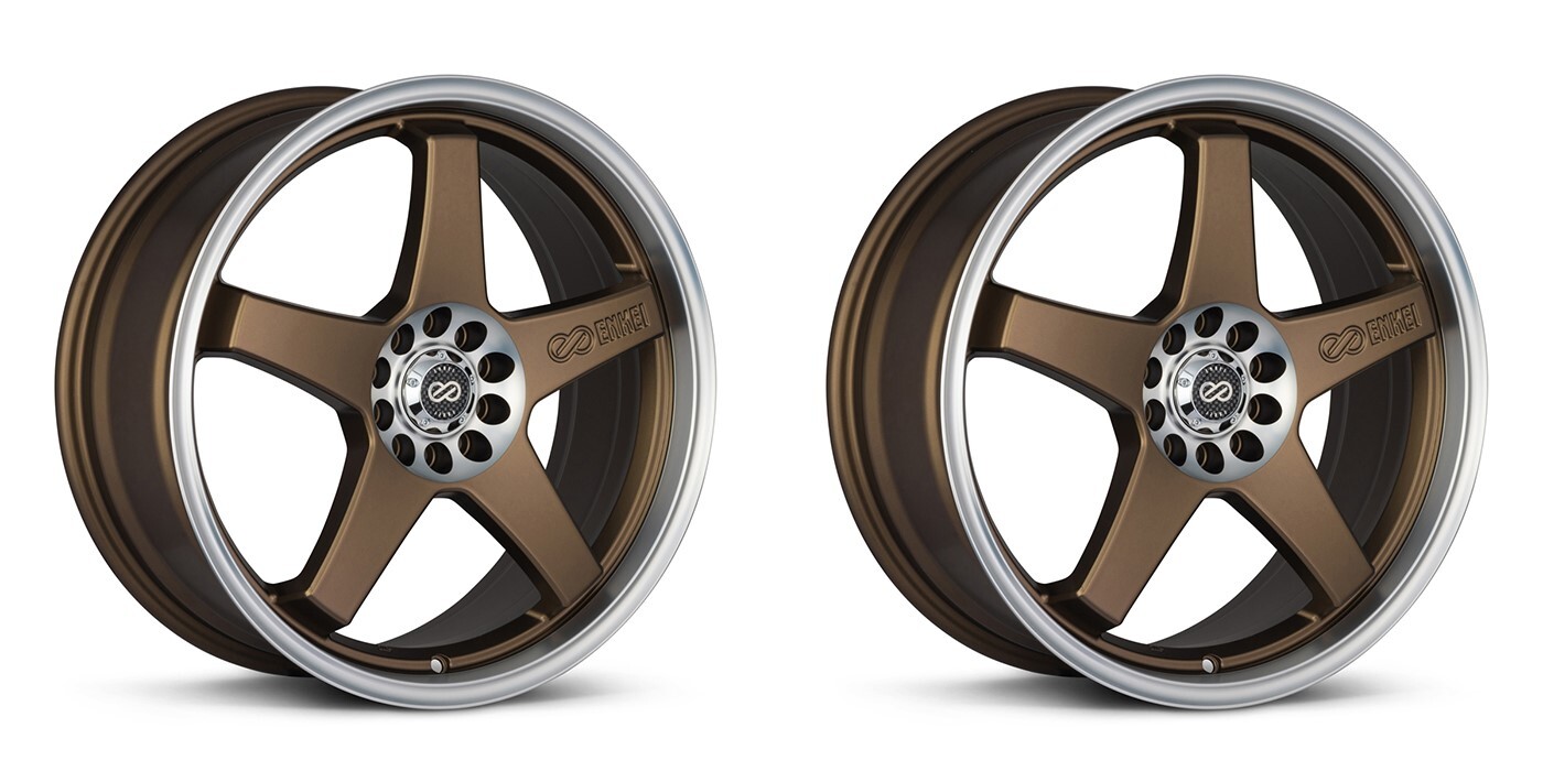 (2X) Enkei EV5 Wheels [17x7 / 4x100/108 / ET:45 / CB:72.6] Matte Bronze ...
