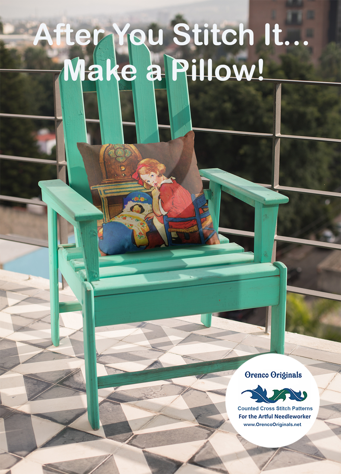 Little Girl and Her Kitty Cats Frances Brundage Counted Cross Stitch ...