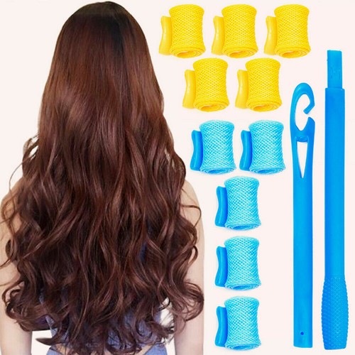 24PCS 30cm Magic Hair Curlers Curl Rollers No Heat Flexible Wave Former Spiral | eBay Australia