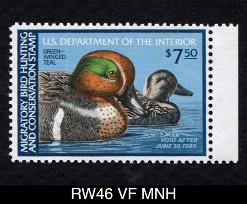 RW46 VF MNH 1979 Green-Winged Teal US Federal Duck Stamp Migratory ...