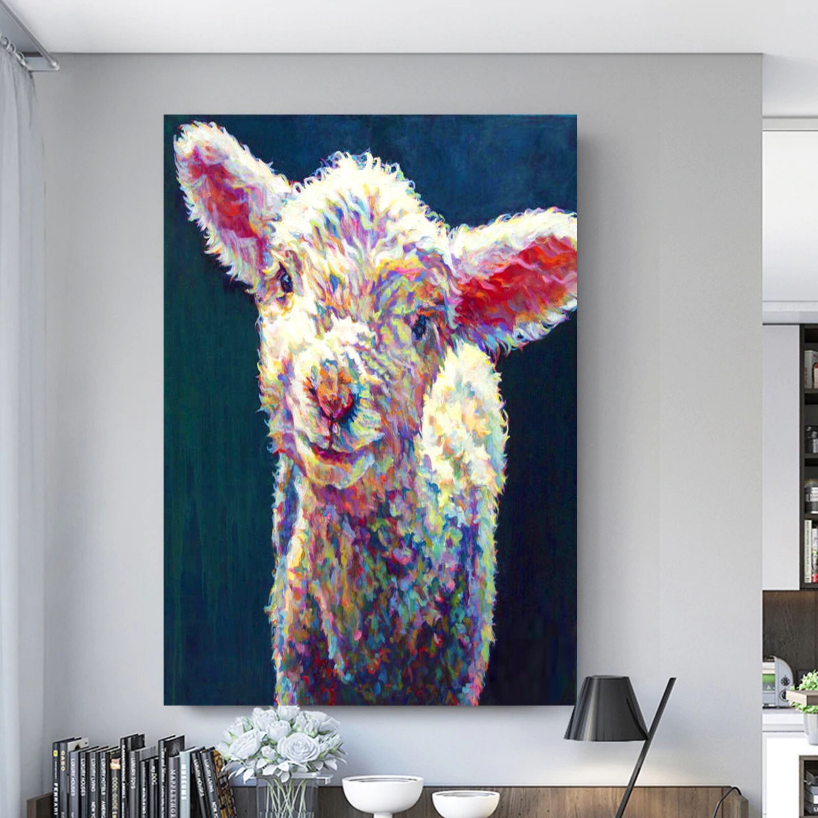 Gorgeous Lamb Sheep Printed Wall Art Box Framed Canvas or Poster Print ...
