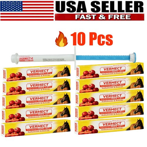 10 Pack Paste Horse Dewormer, Apple Flavor Wormer US EXP 4/2026 ...