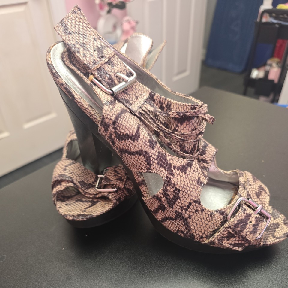 Torrid Open Toe Women's Size 12 Snake Skin Looking High Heels Never ...