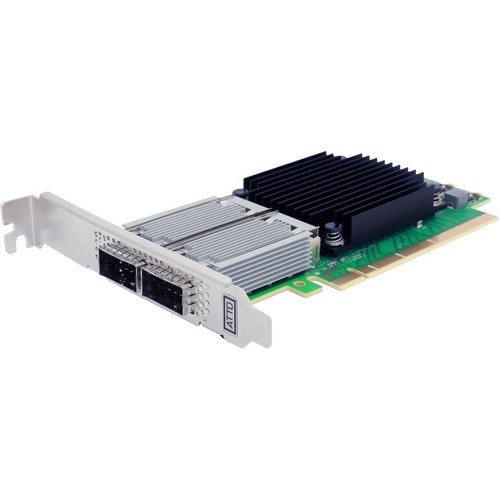 ATTO 100Gigabit Ethernet Card PCIe 3.0x16, 2 Ports, Optical Fiber FFRM ...