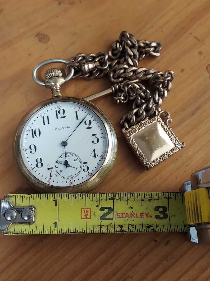 Great quality Elgin Movement. Great "Work" Pocket watch & Chain | eBay
