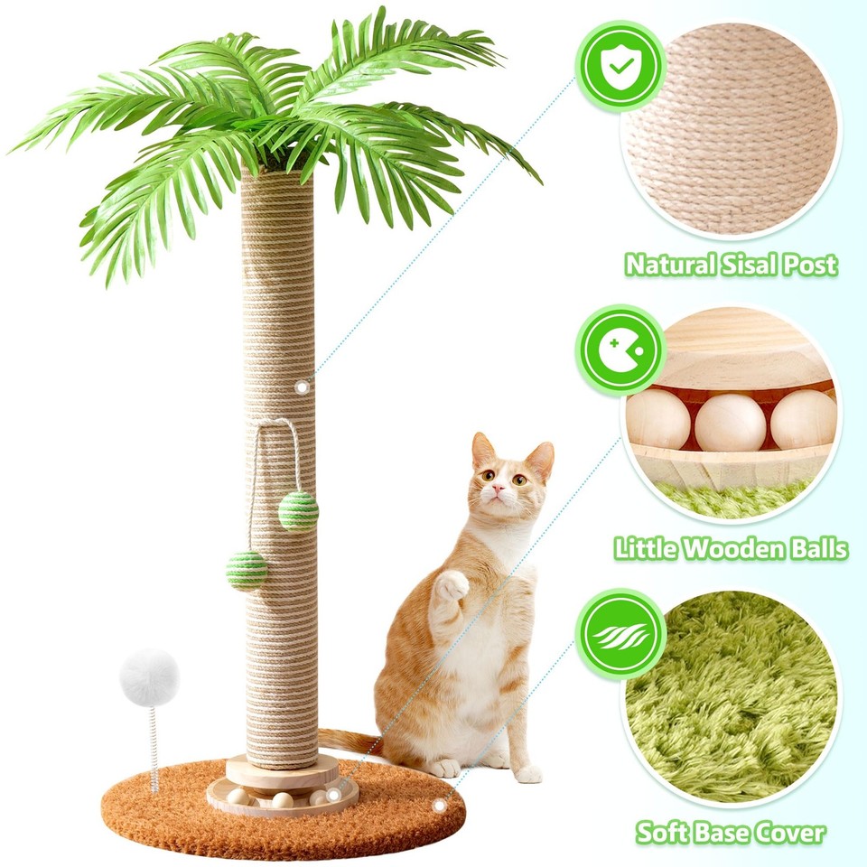 Cat Scratching Post for Space-Saving 32'' Tall Cat Tree Post with ...