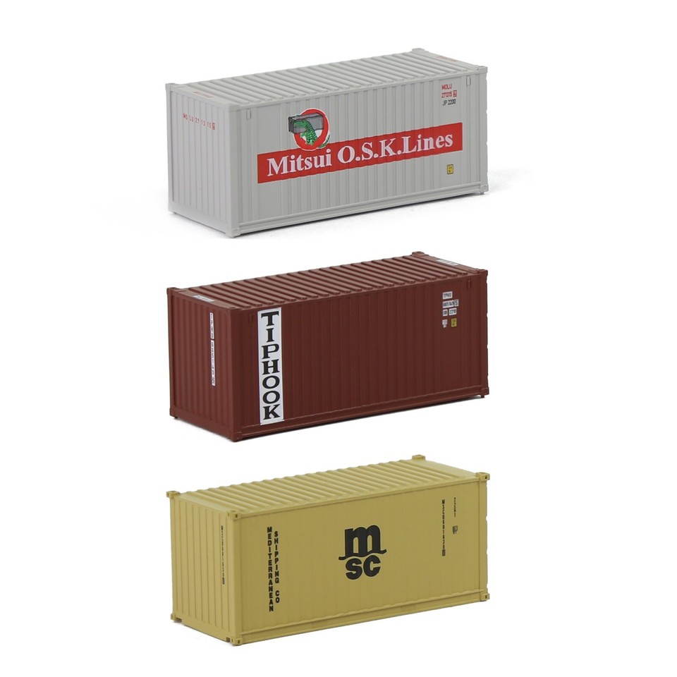 3pcs N Scale 1:160 20ft Shipping Container 20' Cargo Box with Magnets ...